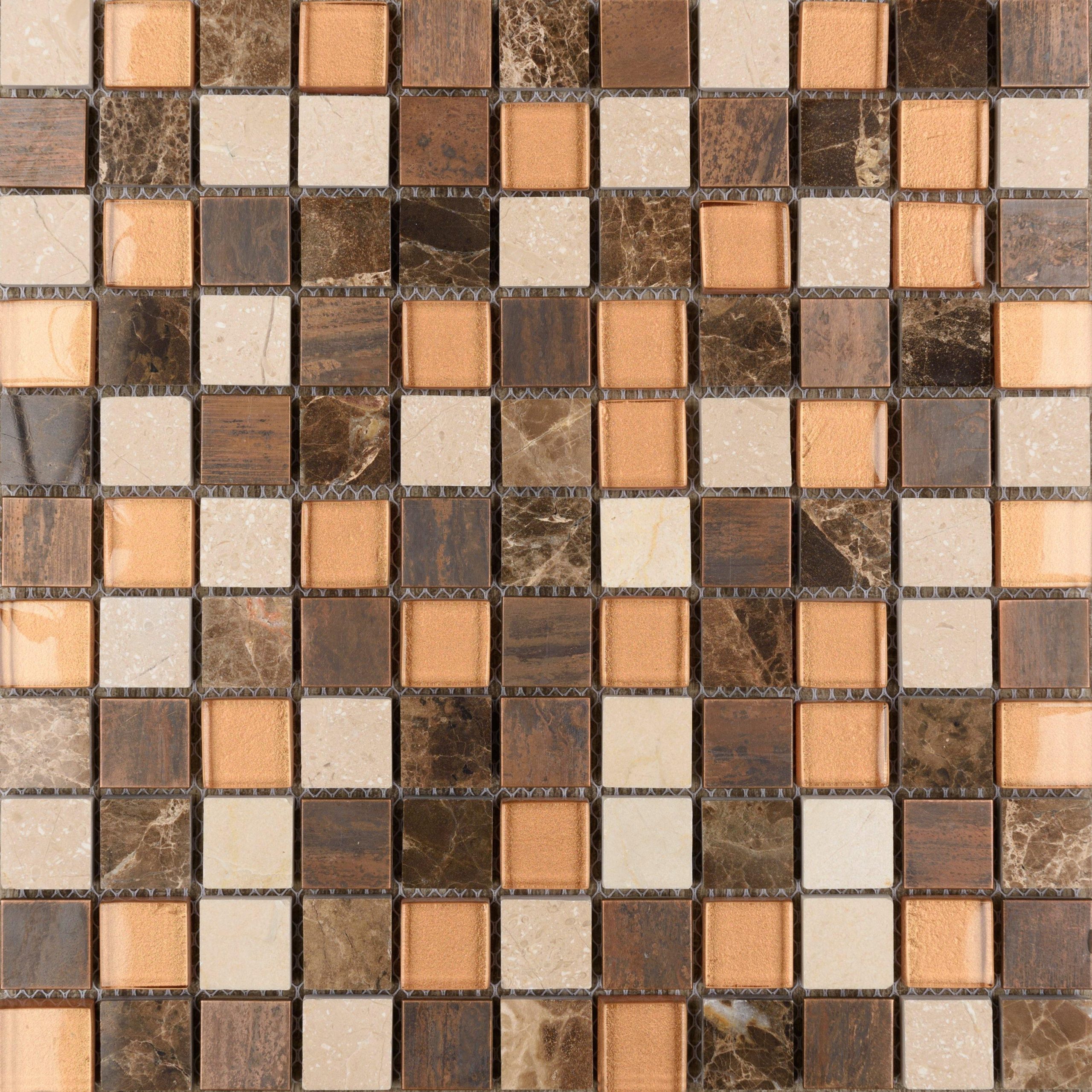 Copper Sunshine 1″ x 1″ Mosaic - YF Alaska